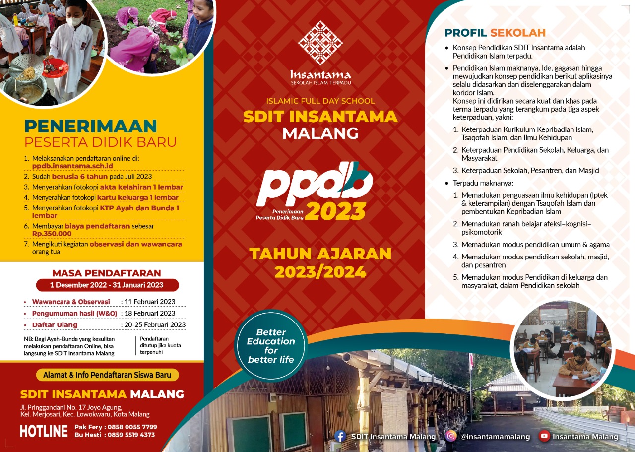 PPDB SDIT – SIT Insantama Malang